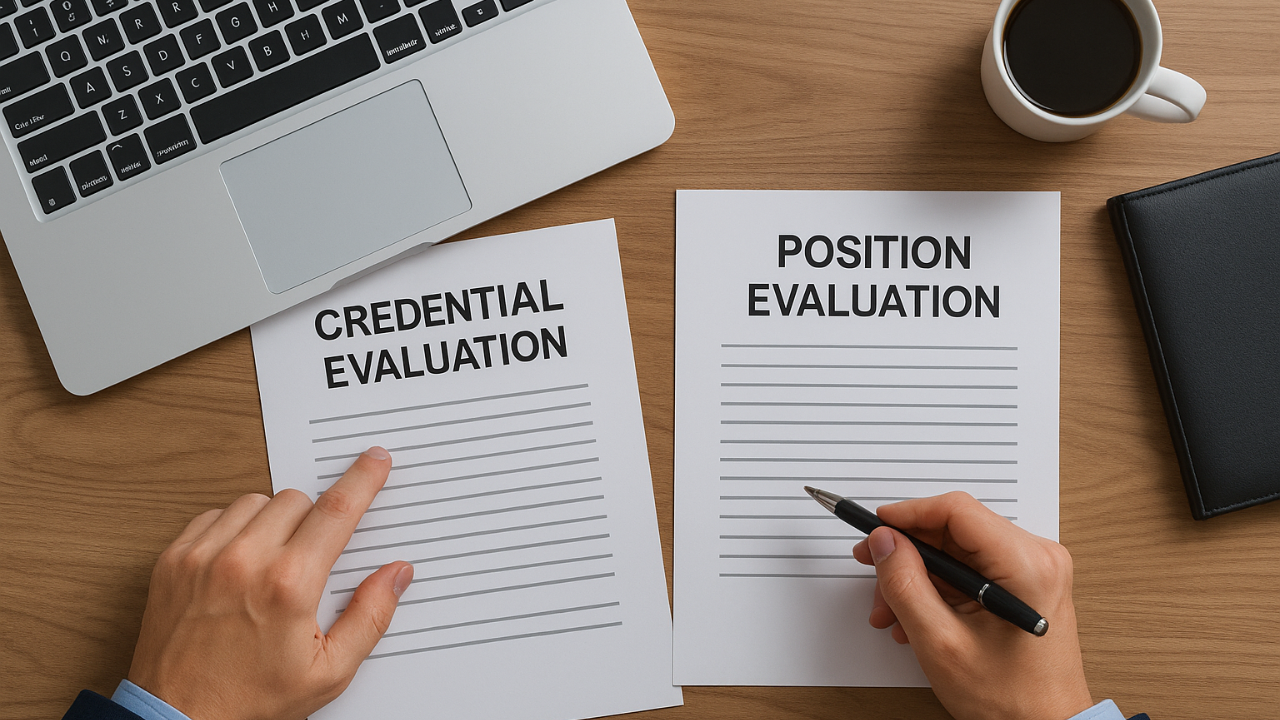 Position Evaluations vs. Credential Evaluations